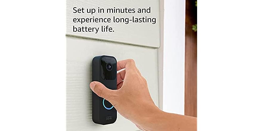Blink Video Doorbell Mfg Certified Refurbished - Black
