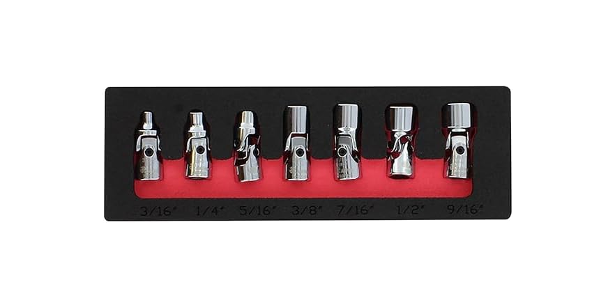 Astro 7407 1/4-In dr Flex Socket Set 6pt SAE, 7pc
