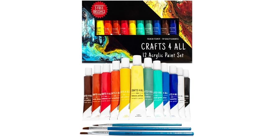 Crafts 4 All Acrylic Paint 12 Piece X 12
