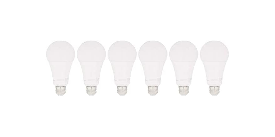 AmazonBasics Soft White Dimmable A21 LED Bulbs (6-Pk)