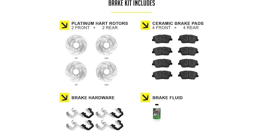 Hart Front Rear Brakes and Rotors Kit