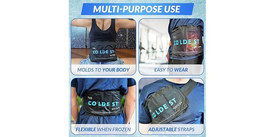 Coldest Gel Ice Pack Flexible Compress with Straps