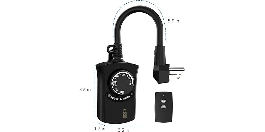 HBN Outdoor Light Timer Waterproof, Dusk to Dawn Light Sensor