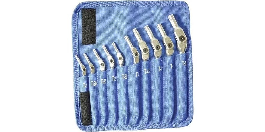 Bondus 00022 Set 10 Chrome Torx Hex Pro Wrench T15-T55