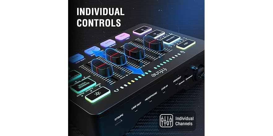 Gaming Audio Mixer, Streaming RGB PC Mixer