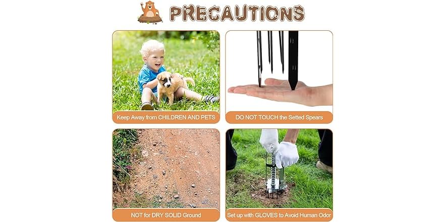 6 PC Spear Style Mole Garden Trap
