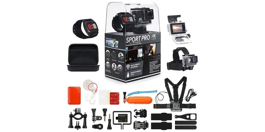 SportPro 4K UHD Sports Camera Bundle + Accessories