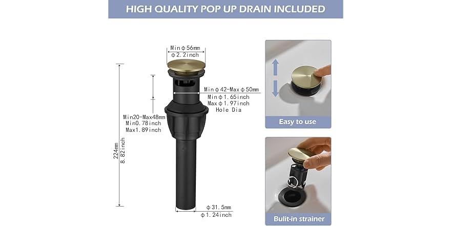 BWE 360° Swivel Vessel Sink Faucet Brush