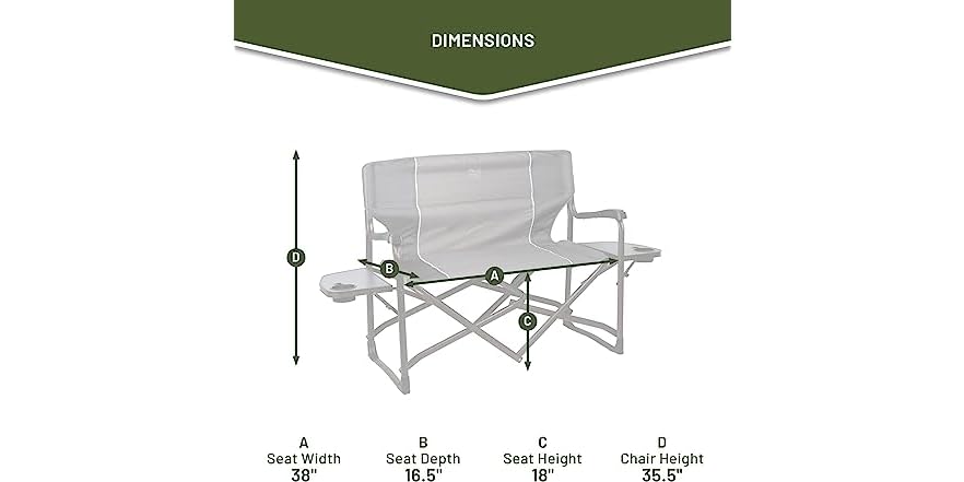 TIMBER RIDGE Folding Camping Chair Side Tables