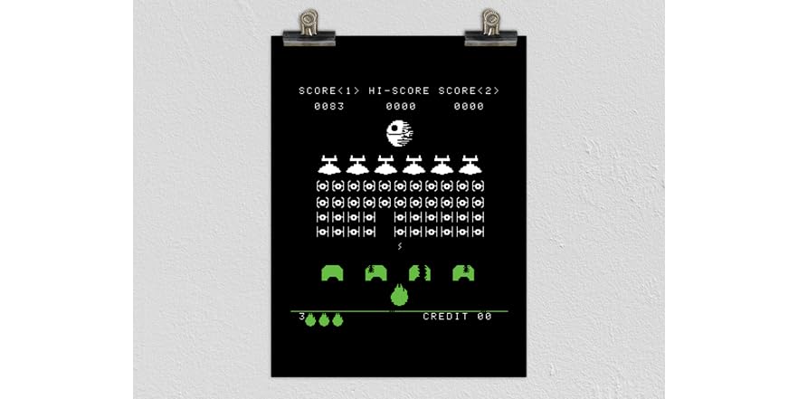 Retro Star Invaders 12" x 16" Matte Poster