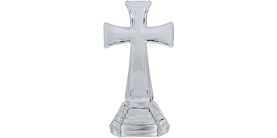 Cross On Base Clear 5" x 8.25" Glass