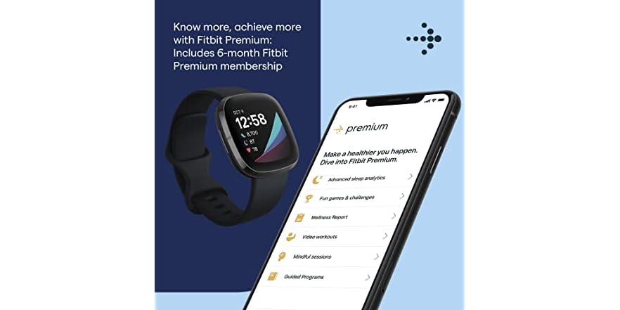 Fitbit Sense Advanced Smartwatch with Tools for Heart Health (Open Box)