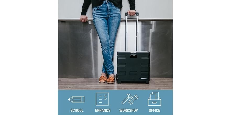 CleverMade Collapsible Wheeled Crate with Lid