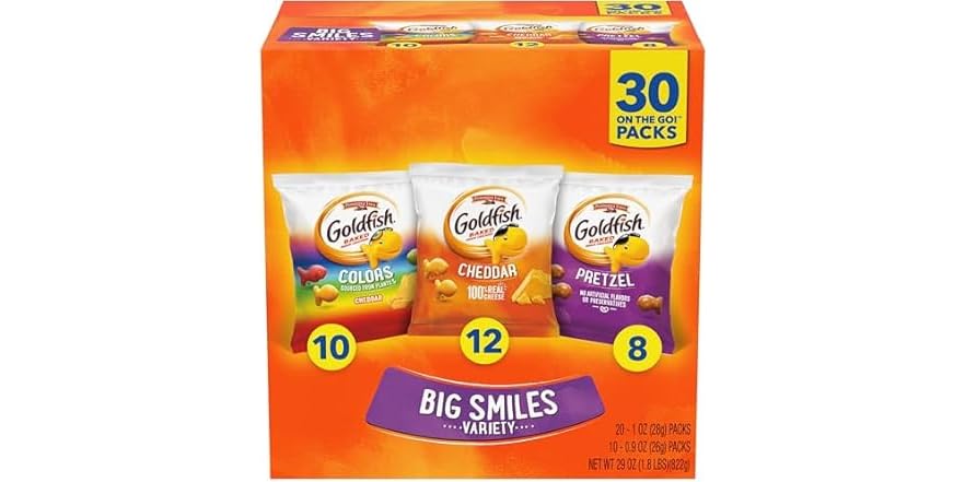 (30 Pk) Goldfish Crackers Big Smiles Variety Pack
