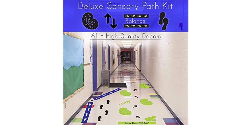 Deluxe School and Classroom Sensory Path Kit with 65 Vinyl Decals
