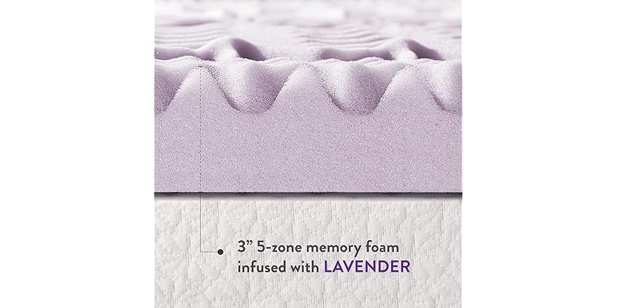 Mellow 3" Lavender Memory Foam Topper Twin