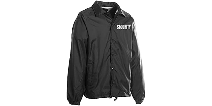 Nylon Windbreaker with Security I.D. Black