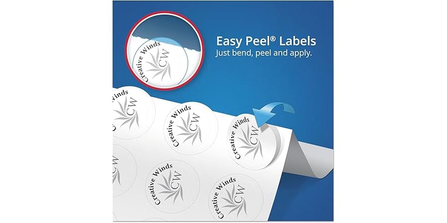 Avery Printable Round Labels with Sure Feed Technology, Glo