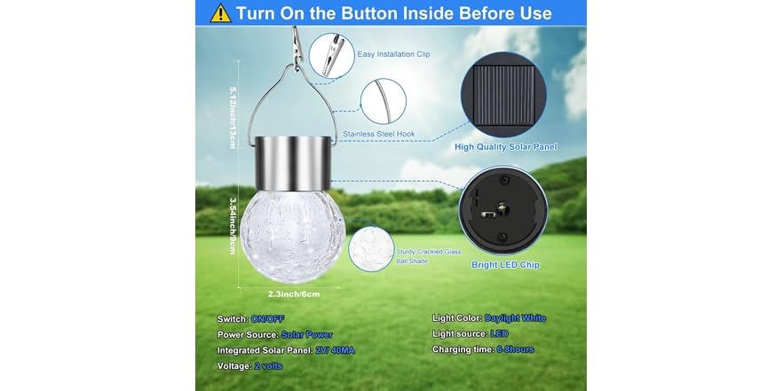 Bosceos 12-Pack Hanging Solar Lights