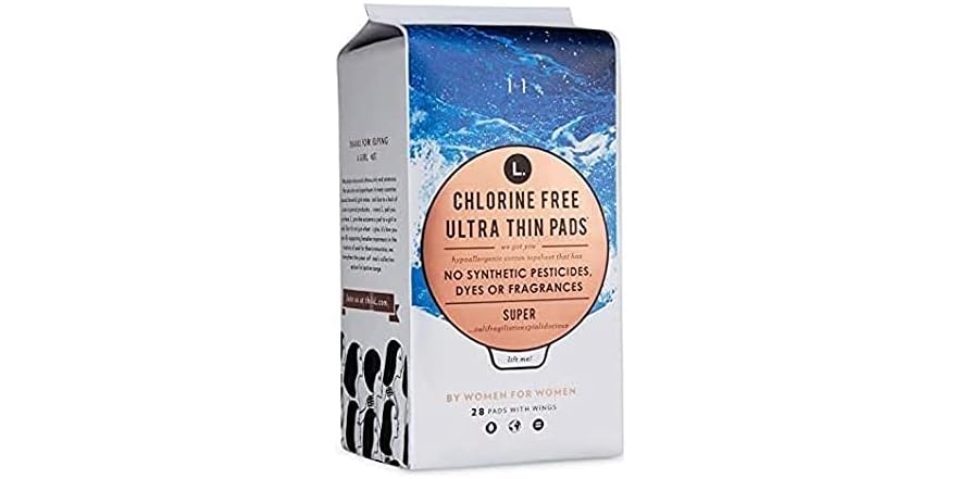 L. Organic Cotton & Chlorine-Free Pads, 56 Count