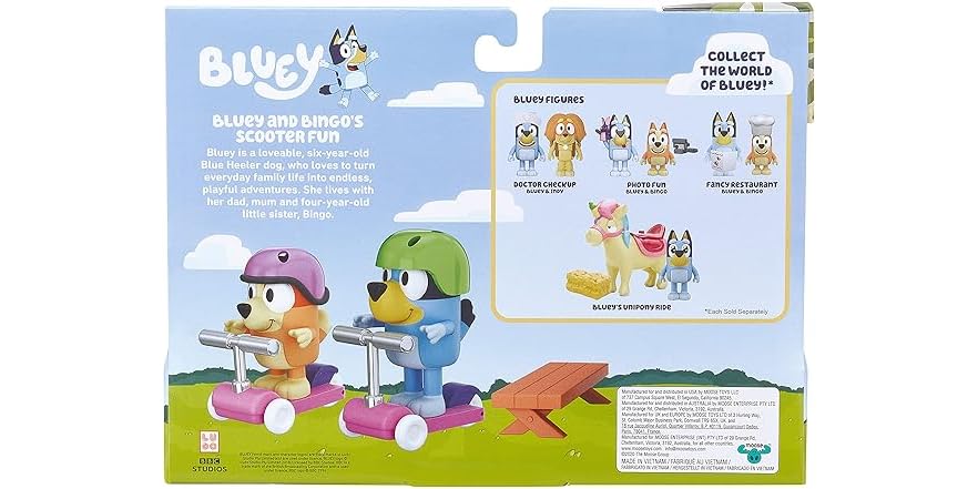 Bluey Scooter Time Vehicle Figure 2pk