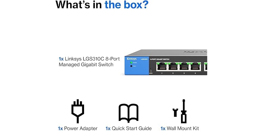 (NEW) Linksys LGS310C 8 Port Gigabit Managed Network Switch