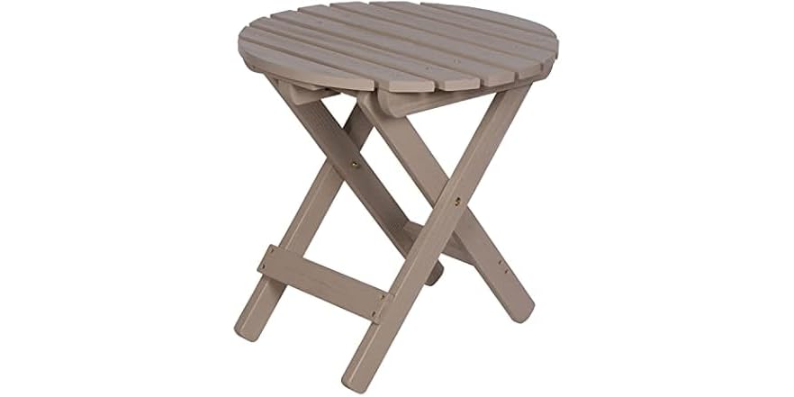 Shine Company 4118 Round Wooden Folding Side Table