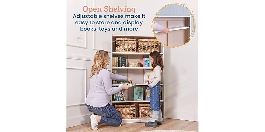 Ecr4kids Classic Bookcase 60in White Wash