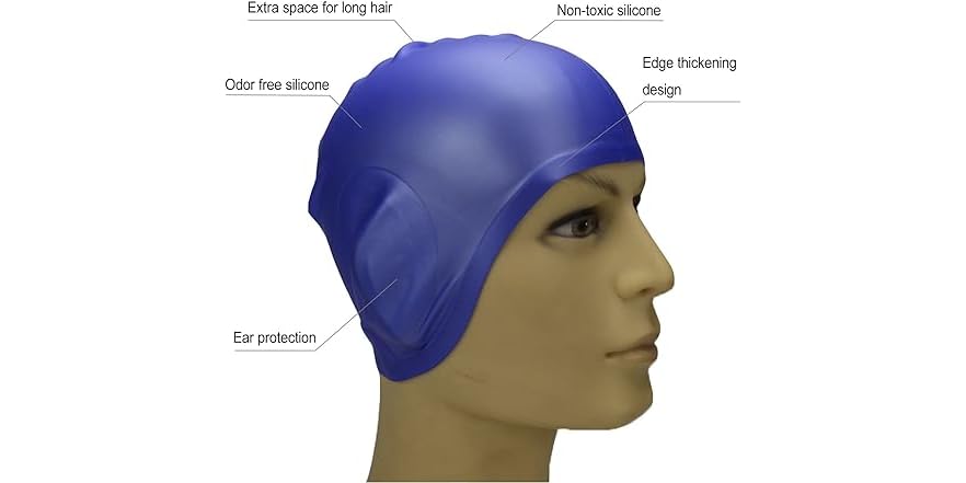 Silicone Swim Cap for Long Hair