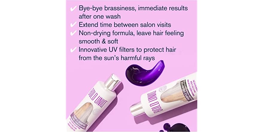 Bold Uniq Purple Shampoo for Blonde Hair, 8oz