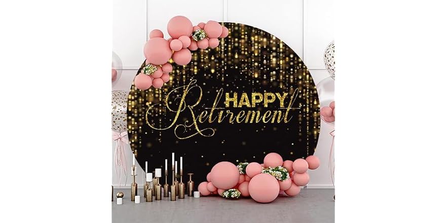 Happy Retirement Round Backdrop