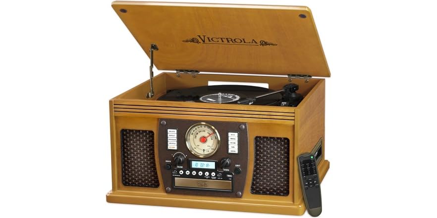 (NEW) Victrola 8-in-1 Bluetooth Record Player & Multimedia Center (Open ...