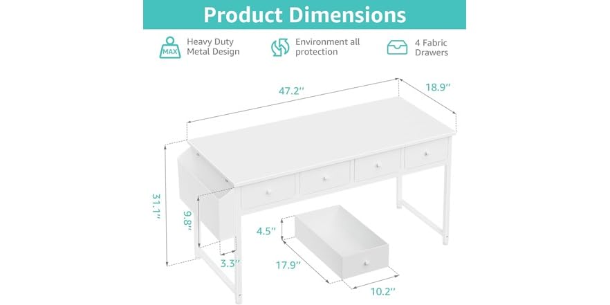 Lufeiya Office Desk with Drawers