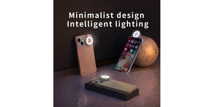 Selfie Ring Flip Light Round Phone Case for iPhone