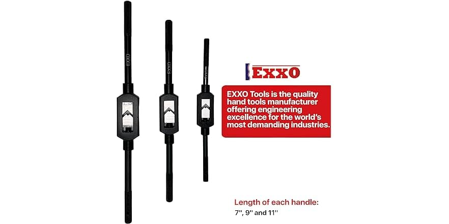 EXXO Tools 3PC Adjustable Tap Handle Wrench Set