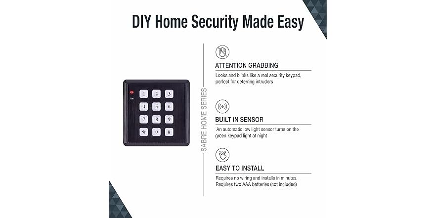 SABRE Fake Security Keypad Black