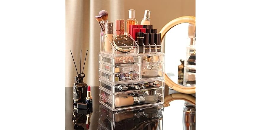 Cq acrylic 3 Pack Clear Makeup Organizer