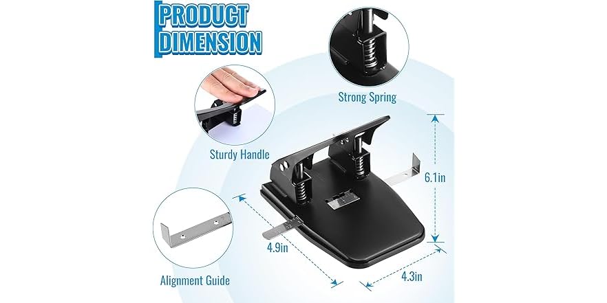 2 Hole Punch & 100 Prong Paper Fasteners
