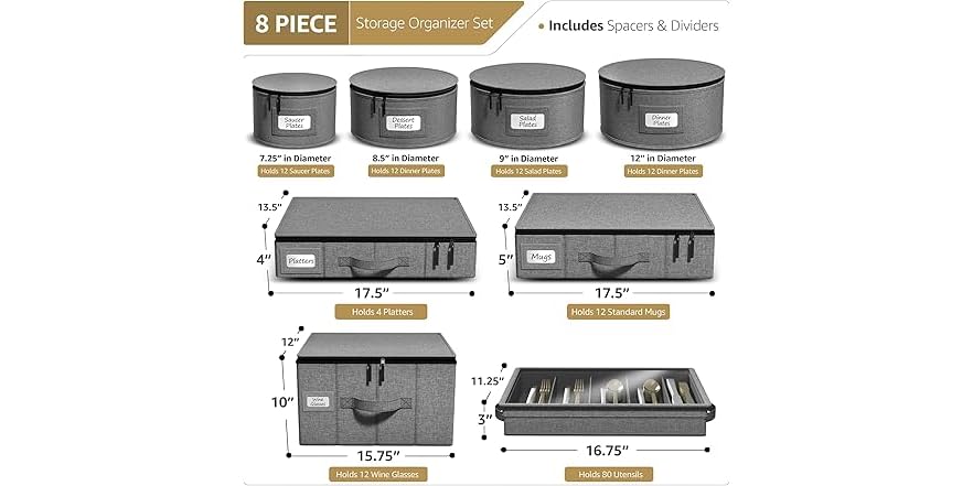 Sorbus 8Pc Hard Shell Storage Set