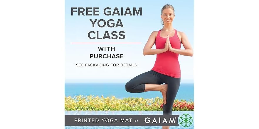 Gaiam Yoga Mat, Taffy, 6mm