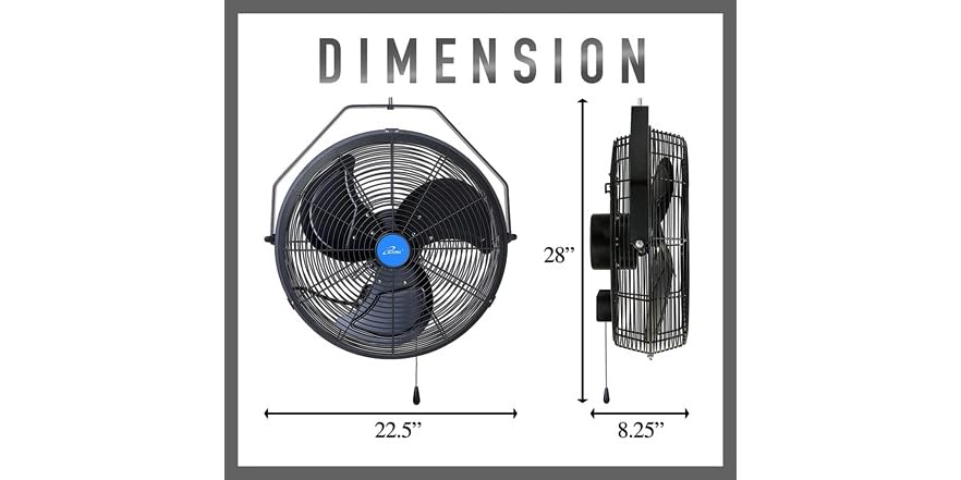 iLiving 18-inch Wall Mount Outdoor Fan