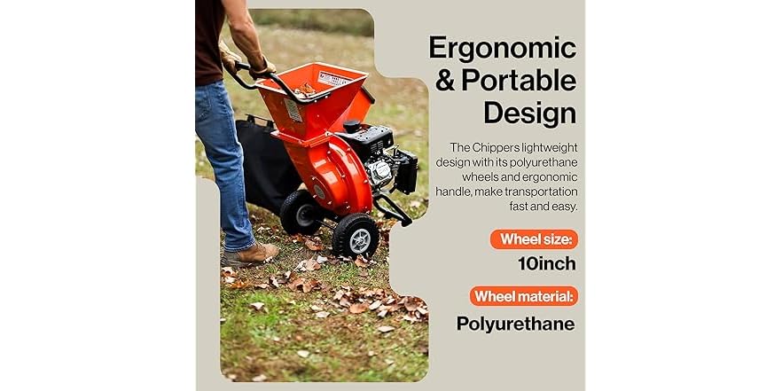 SuperHandy Gas Powered Wood Chipper Shredder Mulcher - 7HP