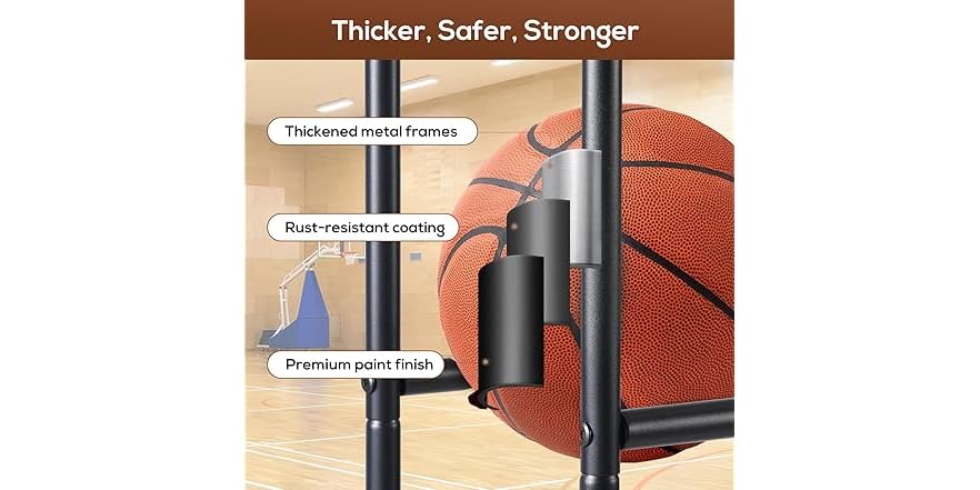 Basketball Rack, Rolling Ball Storage Stand