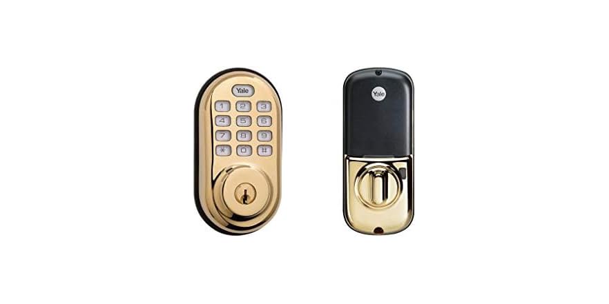 Yale YRD210-ZW-605 Push Button Deadbolt - Brass
