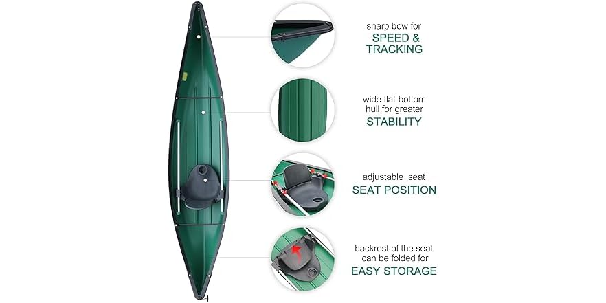 Paddle Voyage Paddle Voyage 12.63ft Solo Canoe, Ideal for