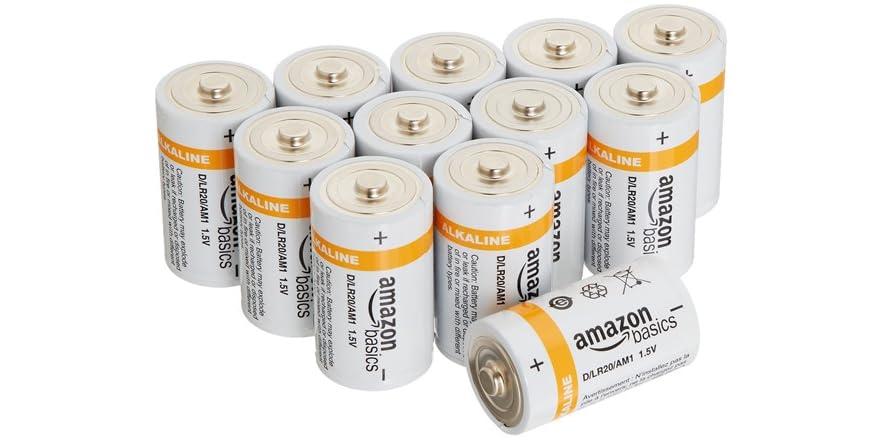 AmazonBasics D Cell Batteries - 12 Pack