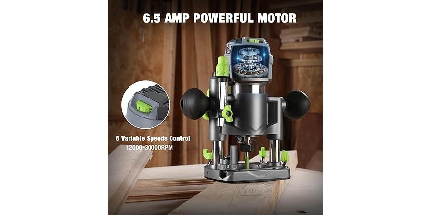 WORKPRO Compact Router Combo Kit, 6.5 Amp