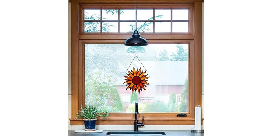 Sun Stained Glass Window Hanging