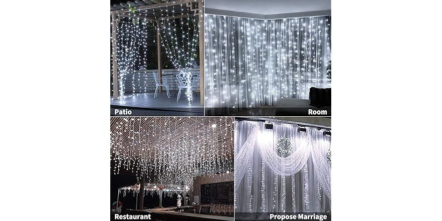 Curtain String Lights,600 Led 20 Feet
