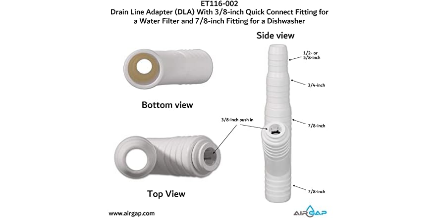 Air Gap International Drain Line Adapter